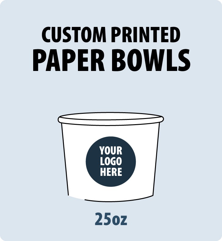 25oz Custom Printed Paper Bowl